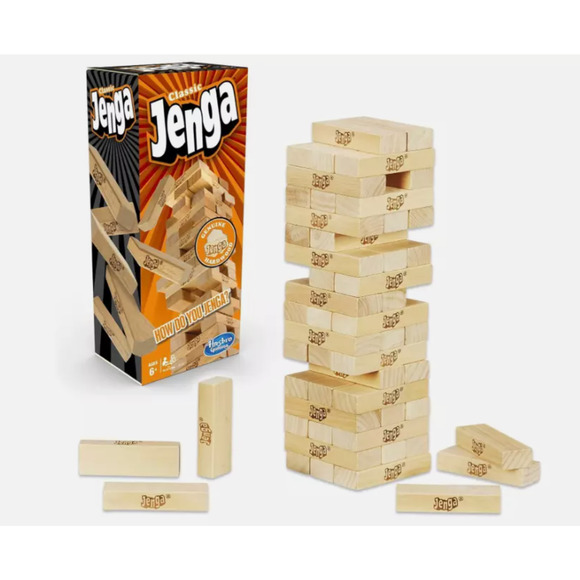 Hasbro | Games | Hasbro Jenga Classic Game Genuine Hardwood Block ...